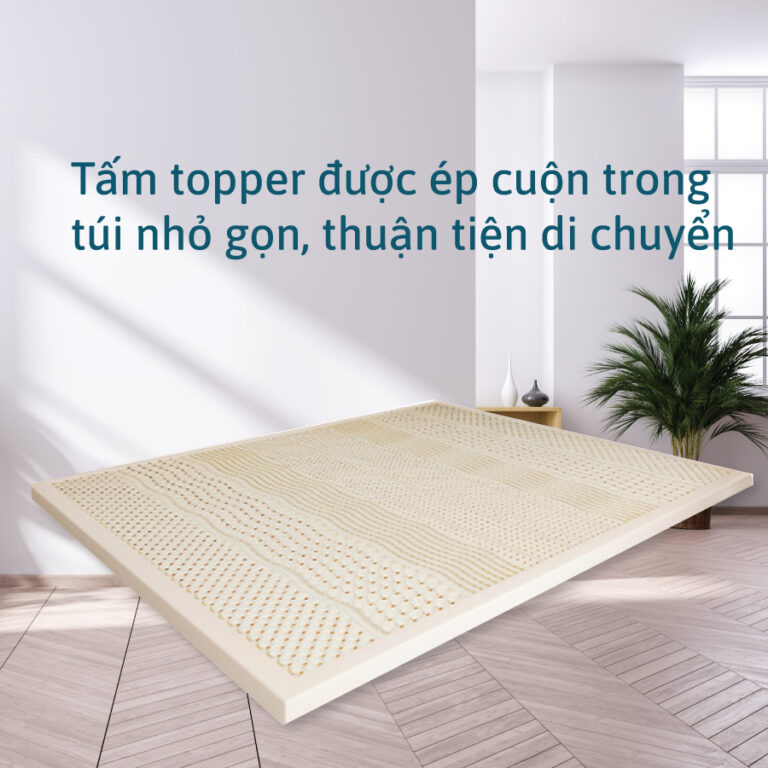 Topper cao su Kim Cương TOPLUX 7’ZONE - Nệm Concept